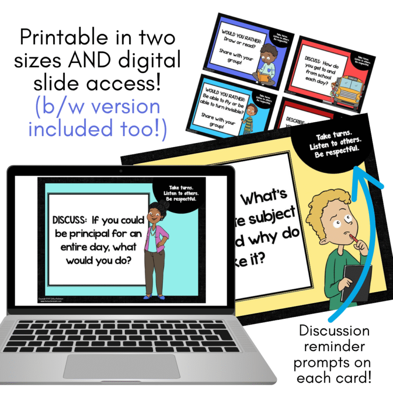 Morning Meeting Activities & Community Building Task Cards - Print and ...