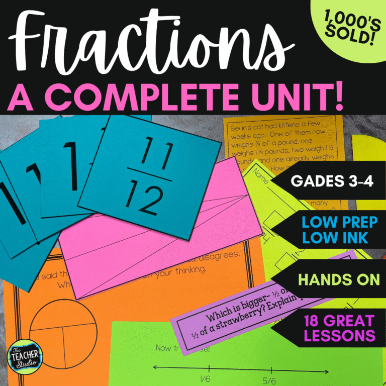 Fractions Unit - Fraction Activities - 3rd Grade - 4th Grade Fractions ...
