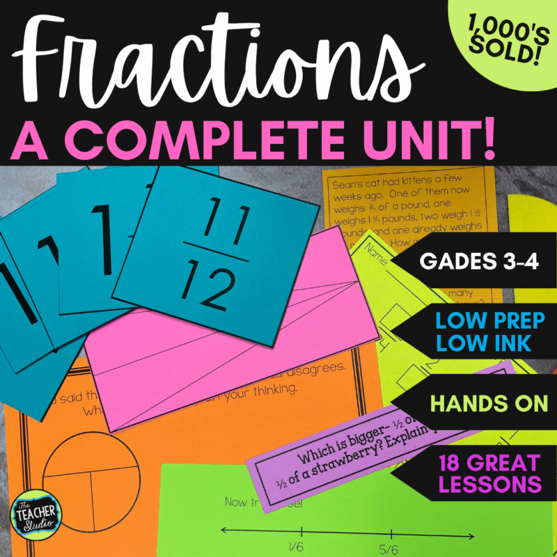 Fractions Unit – Fraction Activities – 3rd Grade – 4th Grade Fractions ...
