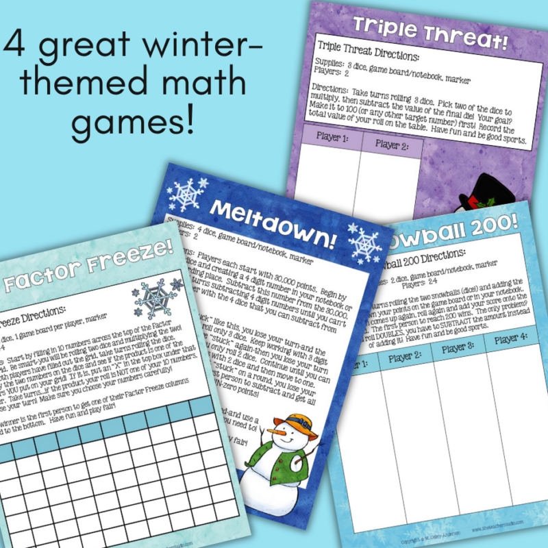 Winter Math Games | Differentiated Math Games for Grades 2, 3, 4 - The ...